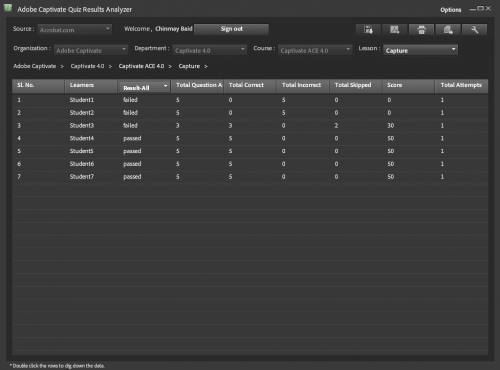 Adobe Captivate Quiz Result Analyzer Elearning