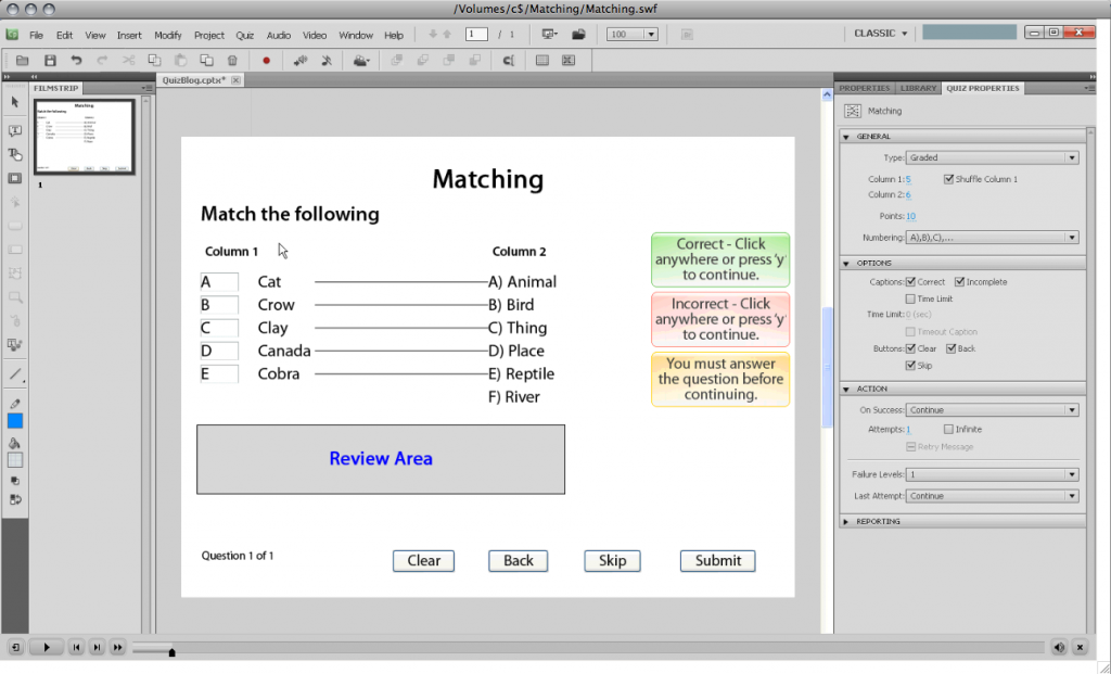 Quizzing in Captivate 5 - eLearning