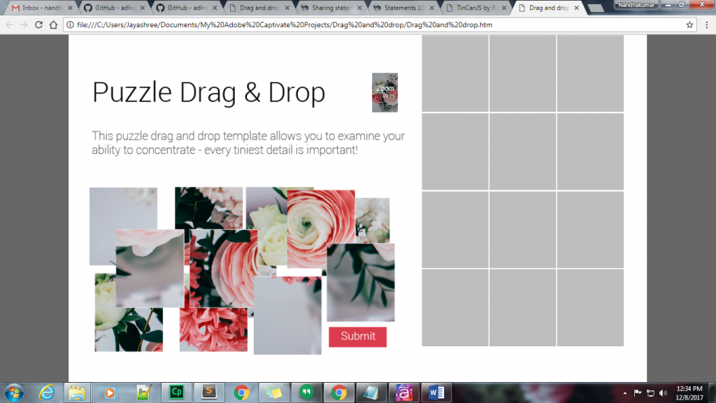 Puzzle Drag & Drop Review options - eLearning