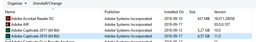 Cannot install Captivate 2019 - eLearning