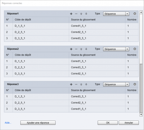 How to set up a dragn'dop activity with 3 drop-zone and 5 drag objects ...