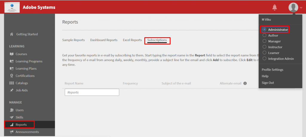 Subscribe to Reports - eLearning