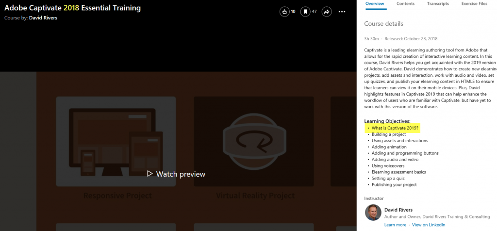 LinkedIn Learning: Adobe Captivate 2018 Essential Training - eLearning