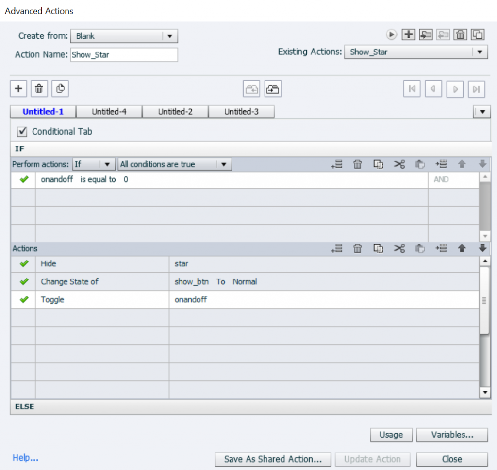 Toggle on and off (working with advance actions and variables) - eLearning