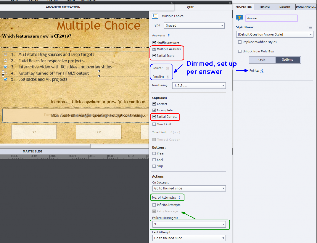 Captivates Quizzes 3 Attempts And Scores Elearning