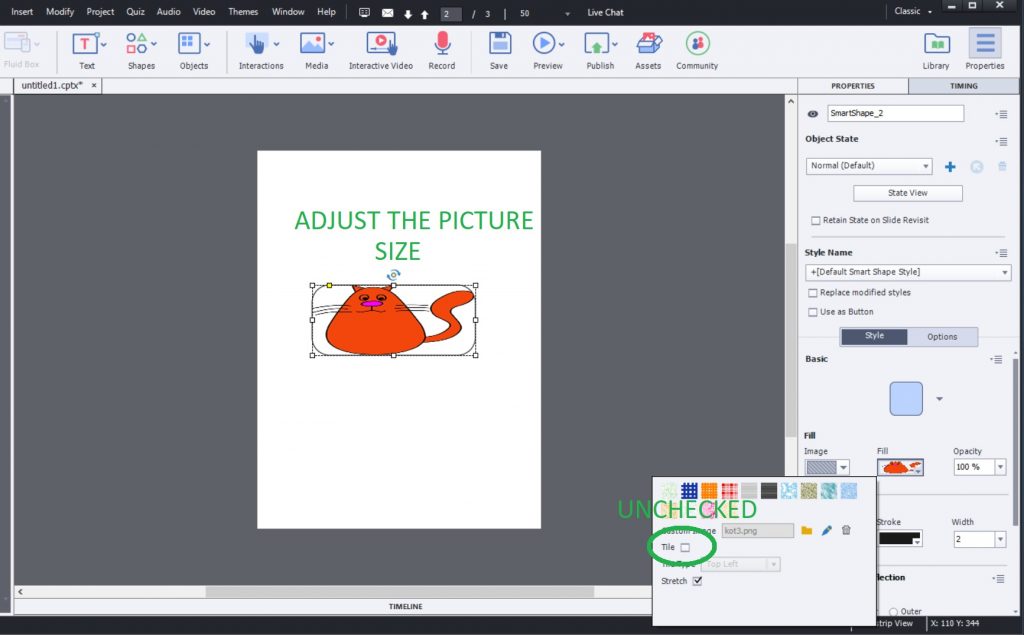 Filling a button with a picture. - eLearning