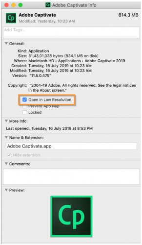 Adobe Captivate performs slow on Mac Retina displays - eLearning