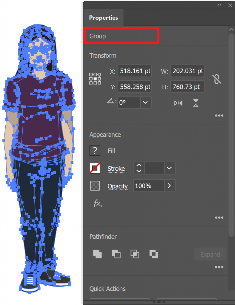 Characters in Assets panel - eLearning