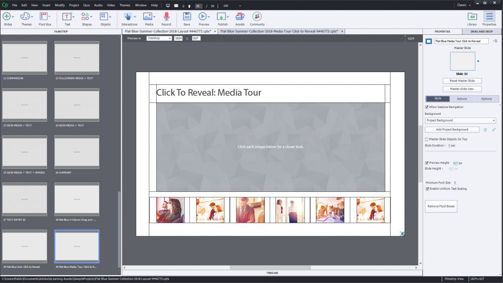 Captivate 2017 Filmstrip has blank thumbnails | eLearning