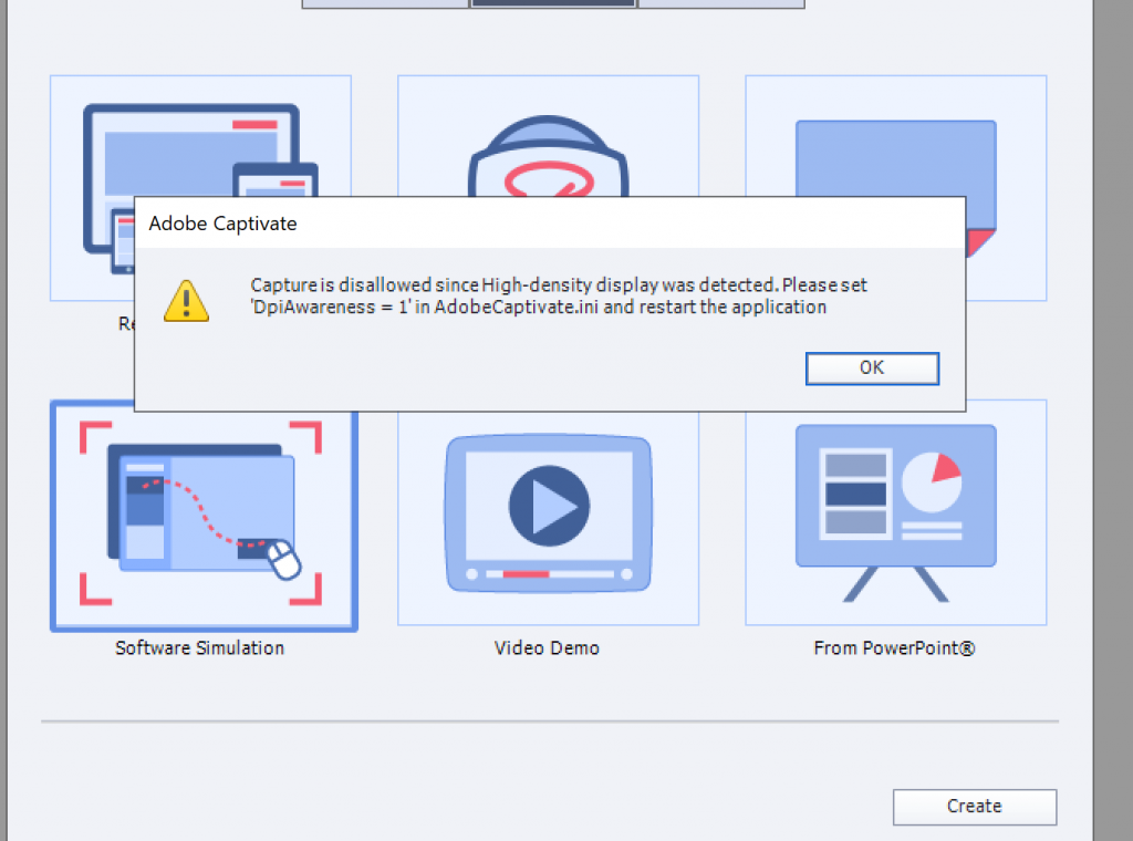 Software Simulation Error Message - eLearning