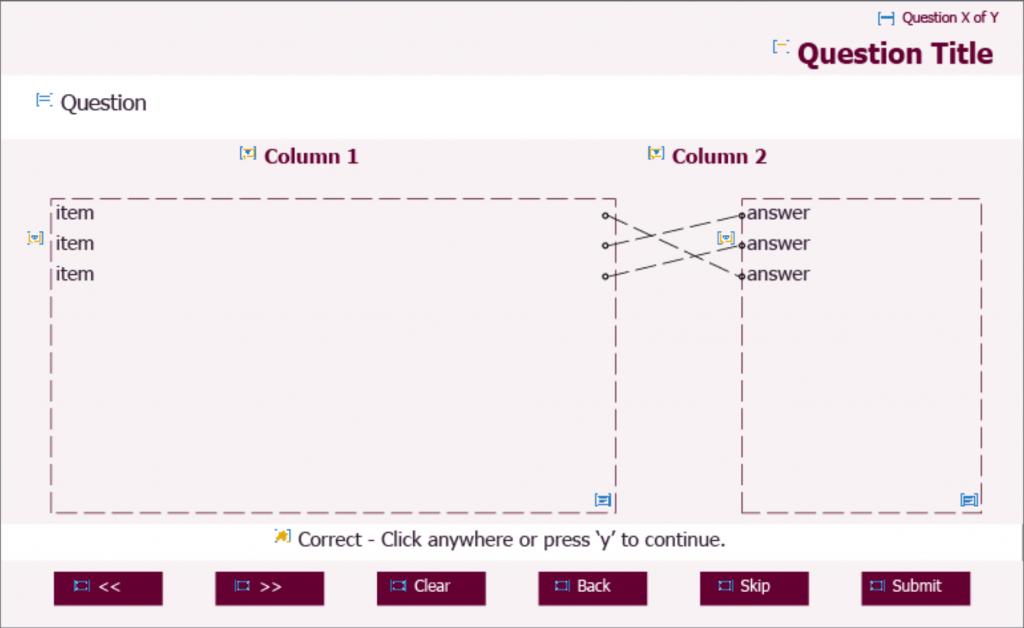 Matching question with Images. - eLearning