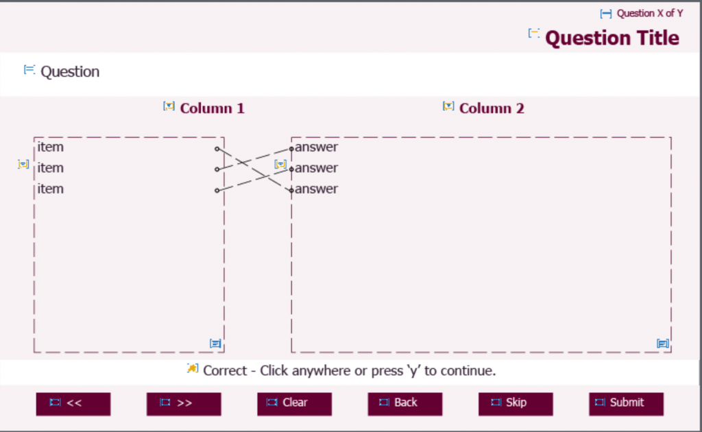 Matching question with Images. - eLearning