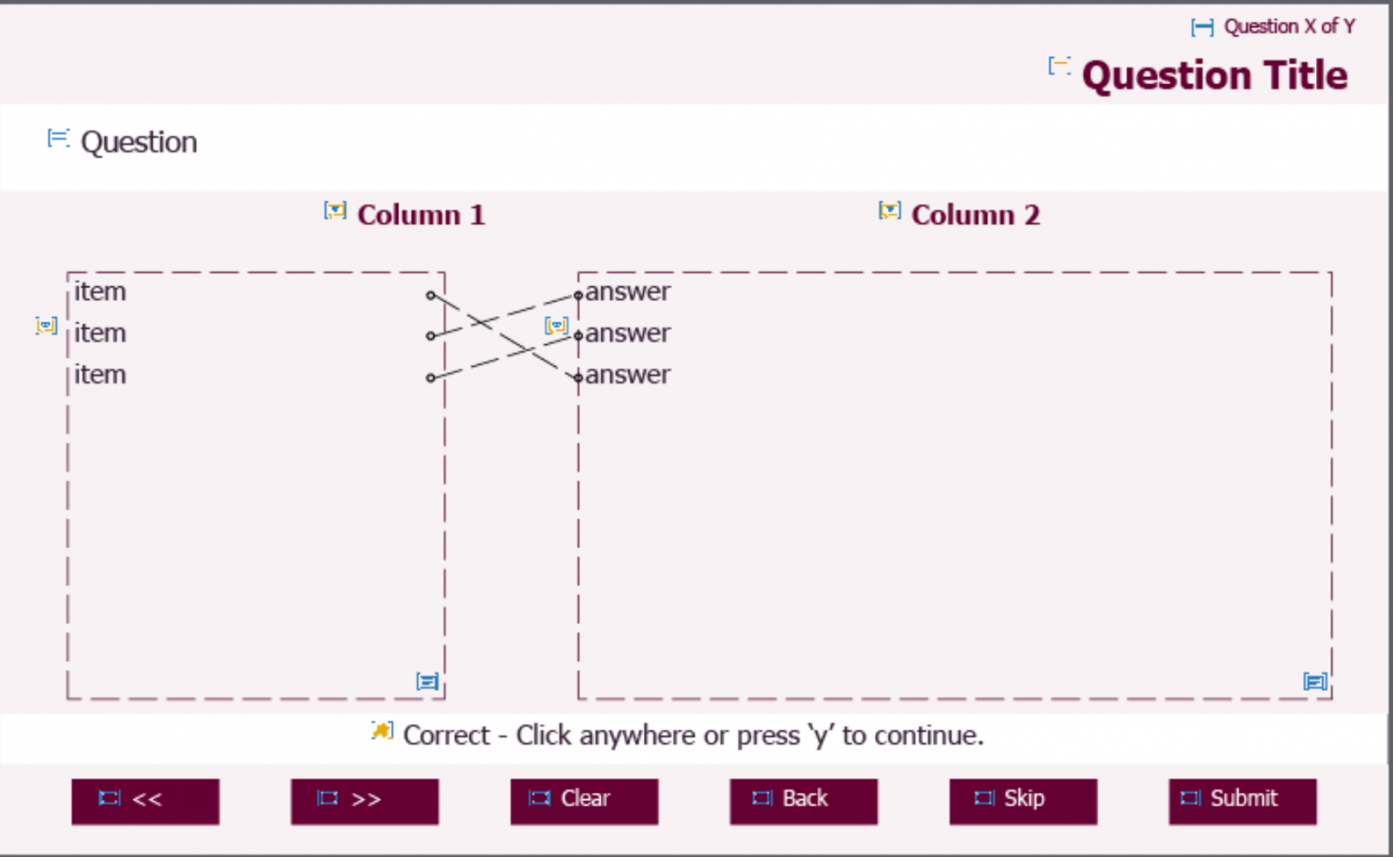 Matching question with Images. - eLearning