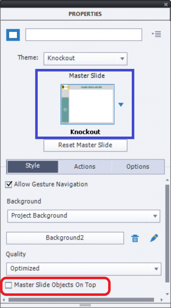 Workflow to embed Software simulation slides. (Knockout master) - eLearning