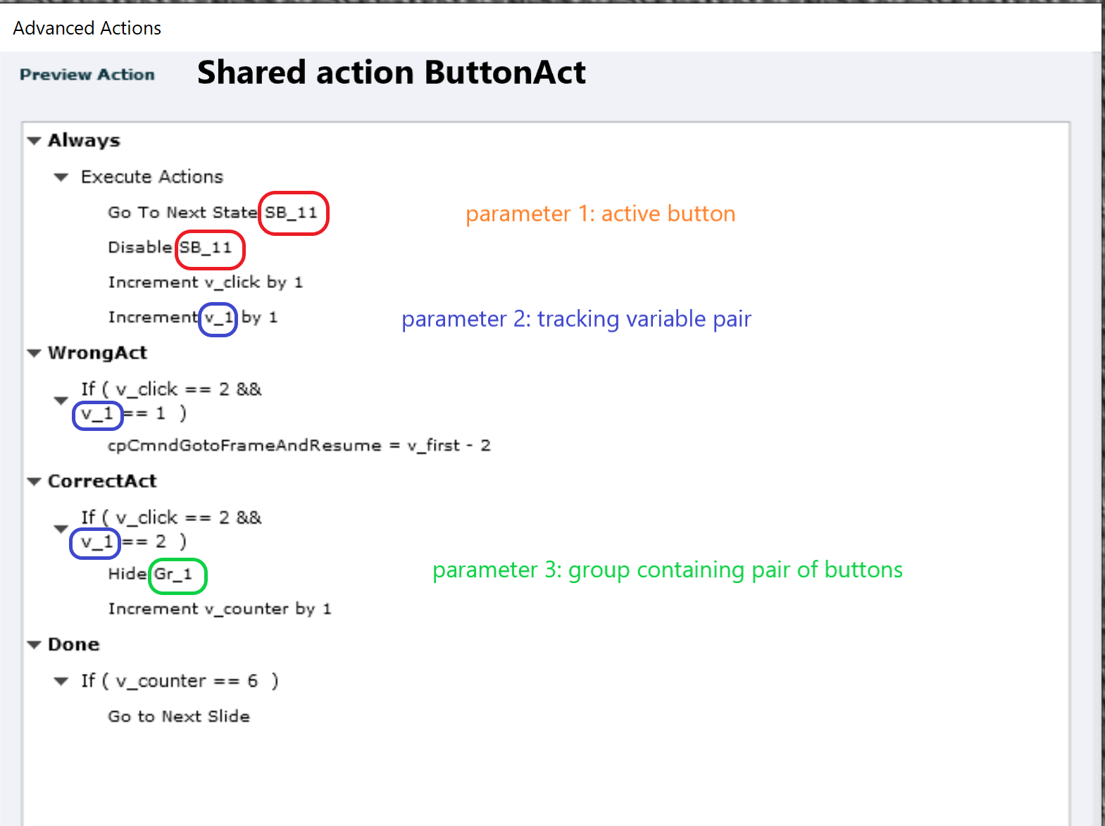 Memory game (shared actions) - eLearning