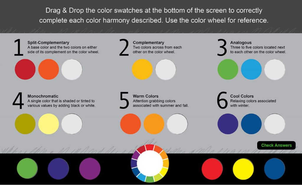 Color Theory Drag and Drop assessment - eLearning