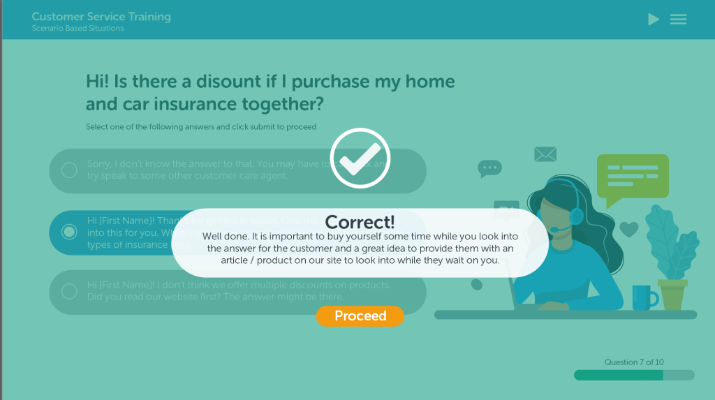 Feedback screen design | eLearning
