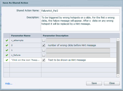 Comparing Shared and Advanced actions - eLearning