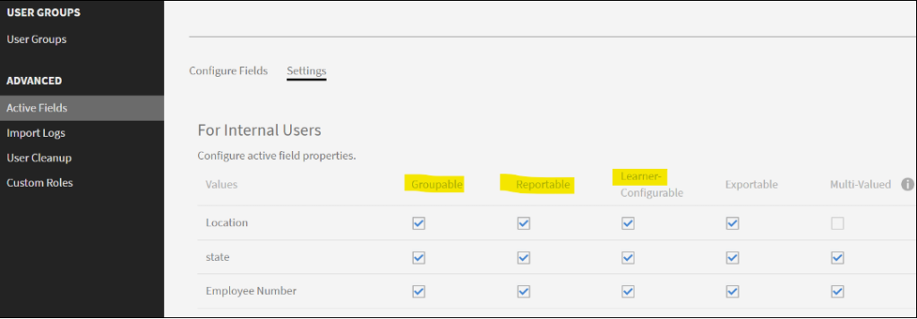 How to Enable/Disable the active fields added through CSV - eLearning