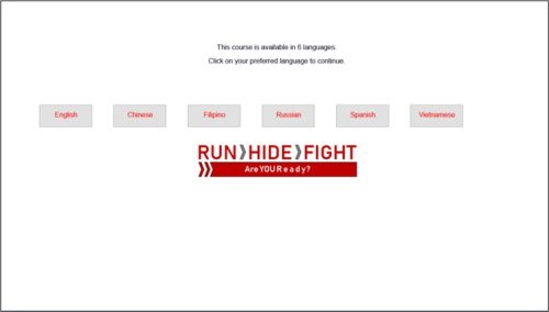 Active Shooter Course with an Activity in 6 Different Languages - eLearning