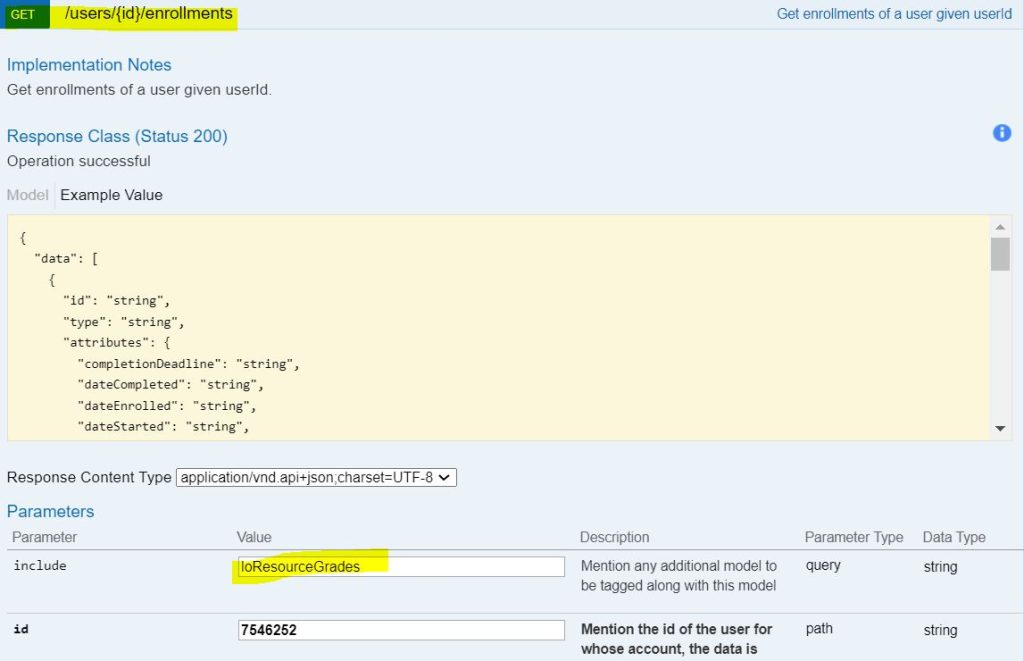 How to pull Module quiz score for learners using GET /users/{id}/enrollments API - eLearning