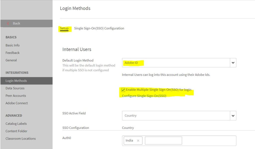 Multiple SSO login implementation - eLearning