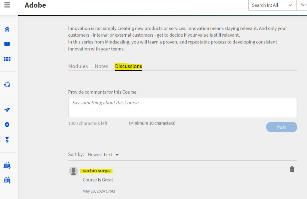 Settings for enabling Discussion board for Learners - eLearning