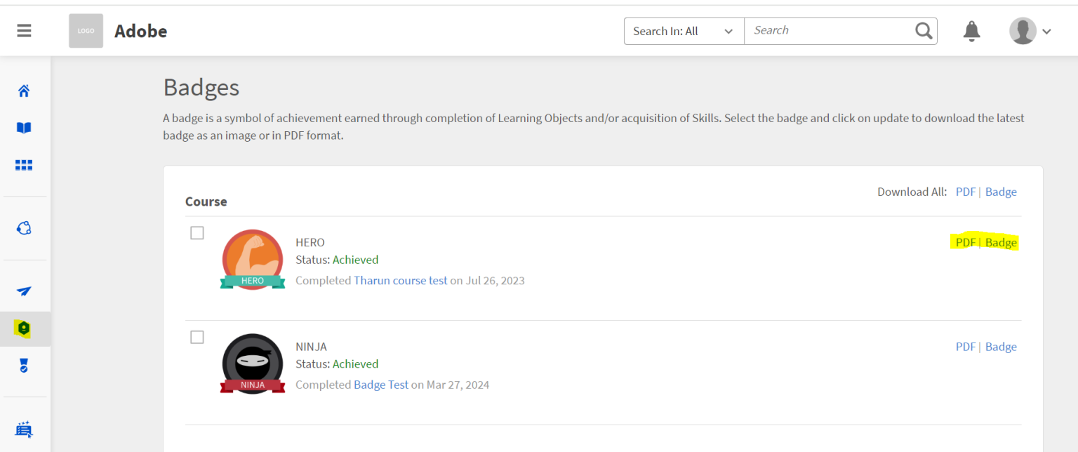 How to download the course Badge / Certificate for a Learner in Adobe ...