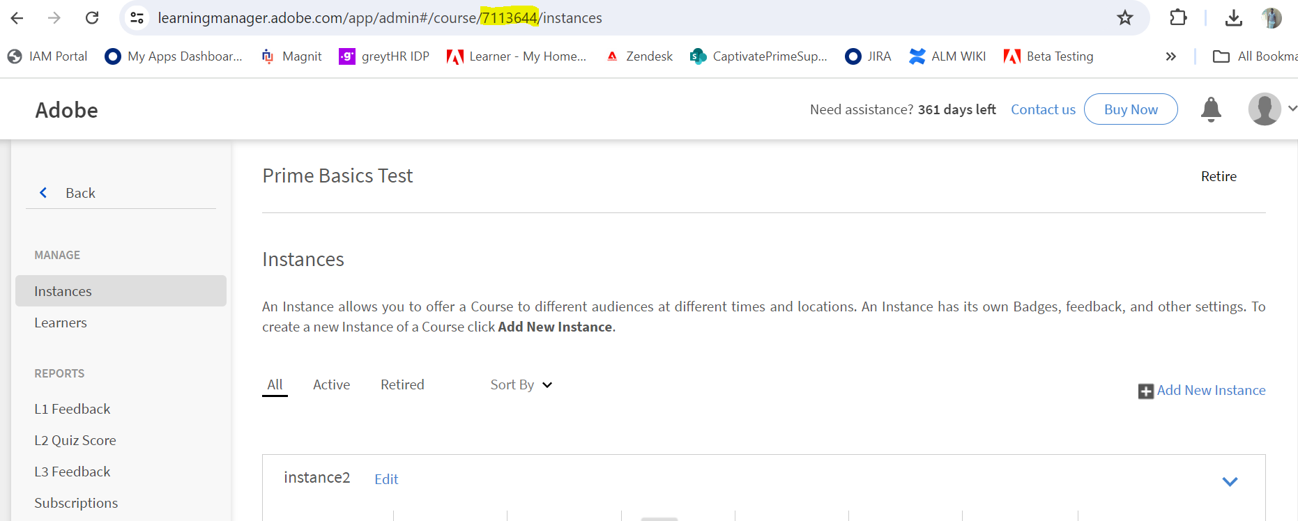 How to find the course ID and the instance ID for the required course - eLearning