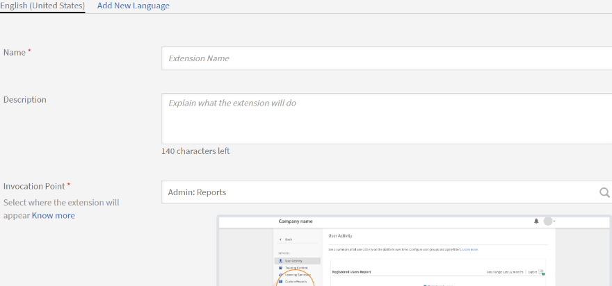New Feature - Native extensibility experience - eLearning