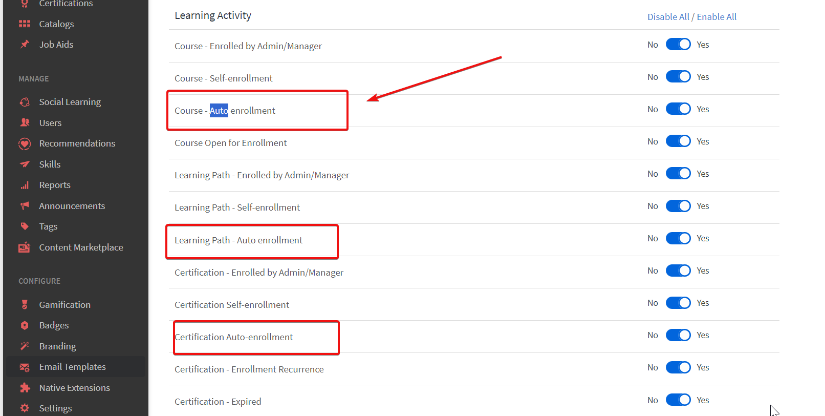 Auto Enrollment | eLearning