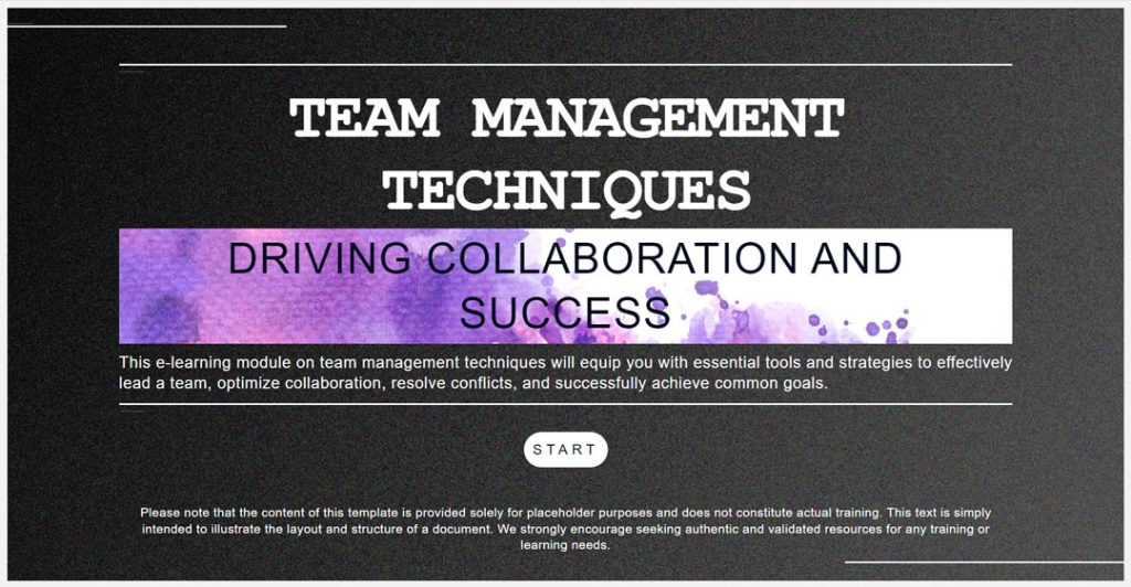 Team Management Techniques - eLearning
