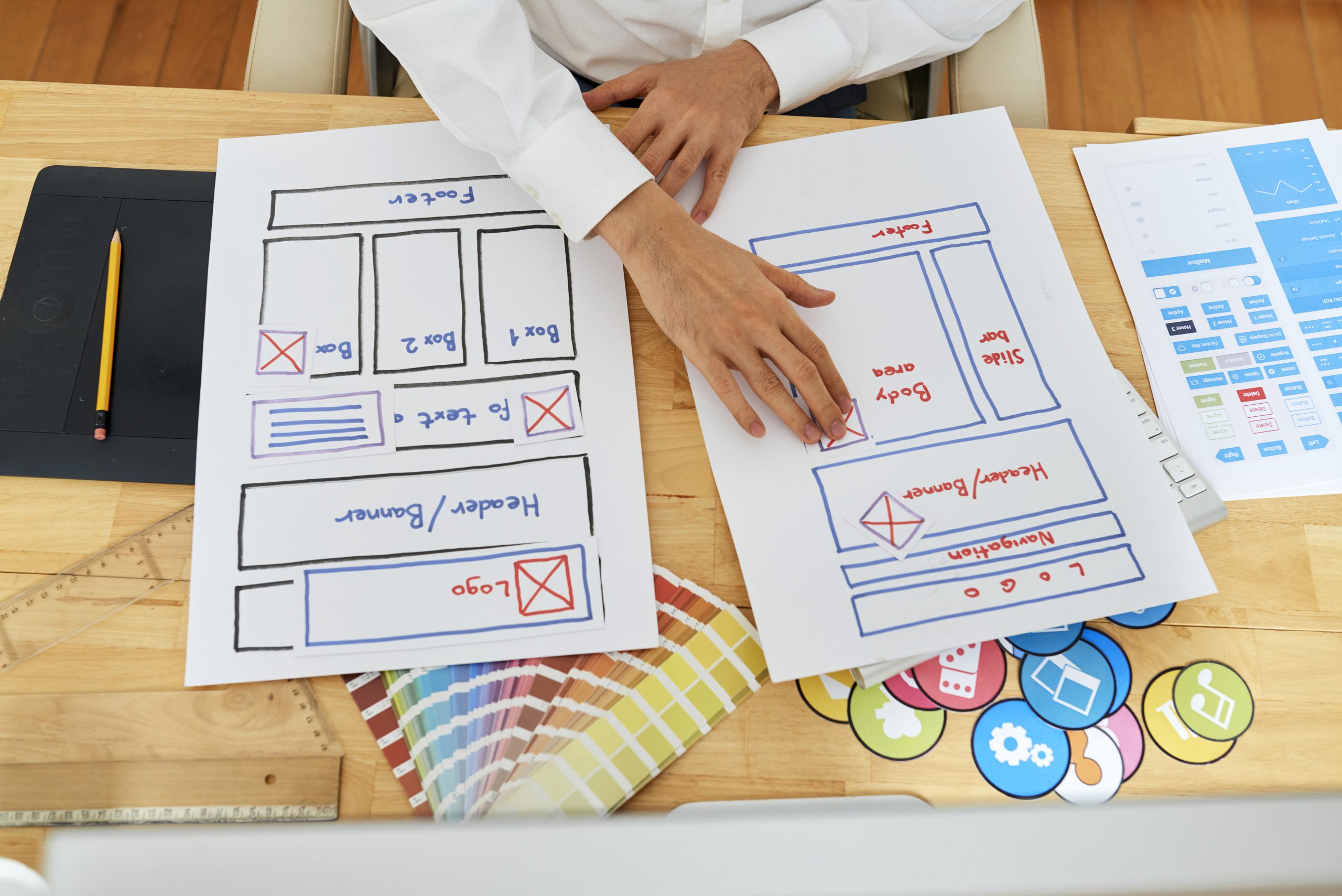 UI designer working on project for website - eLearning